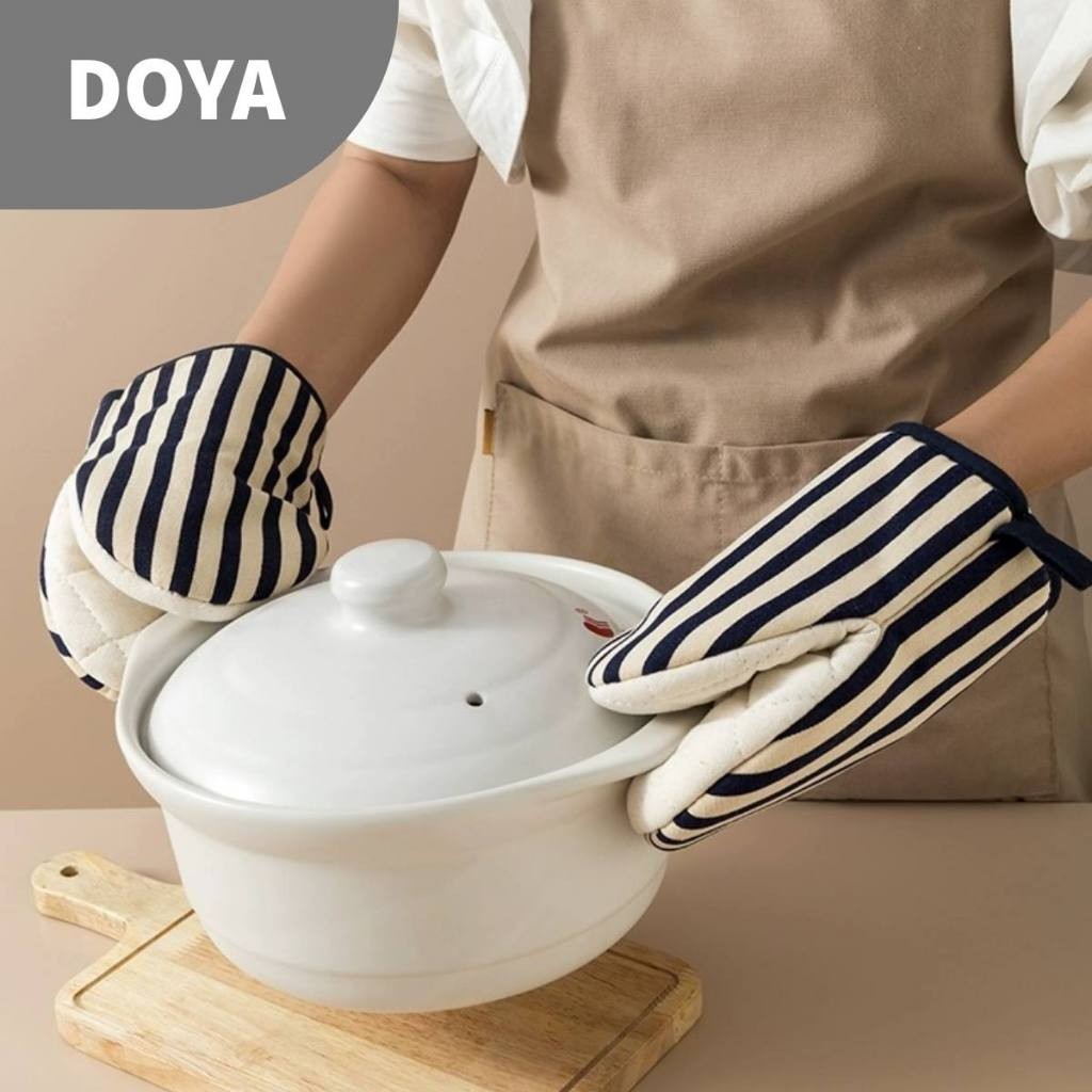 DOYA หนาถุงมือทนความร้อนชุดเตาอบ Cempal ห้องครัวไมโครเวฟทําอาหาร Mitt ...