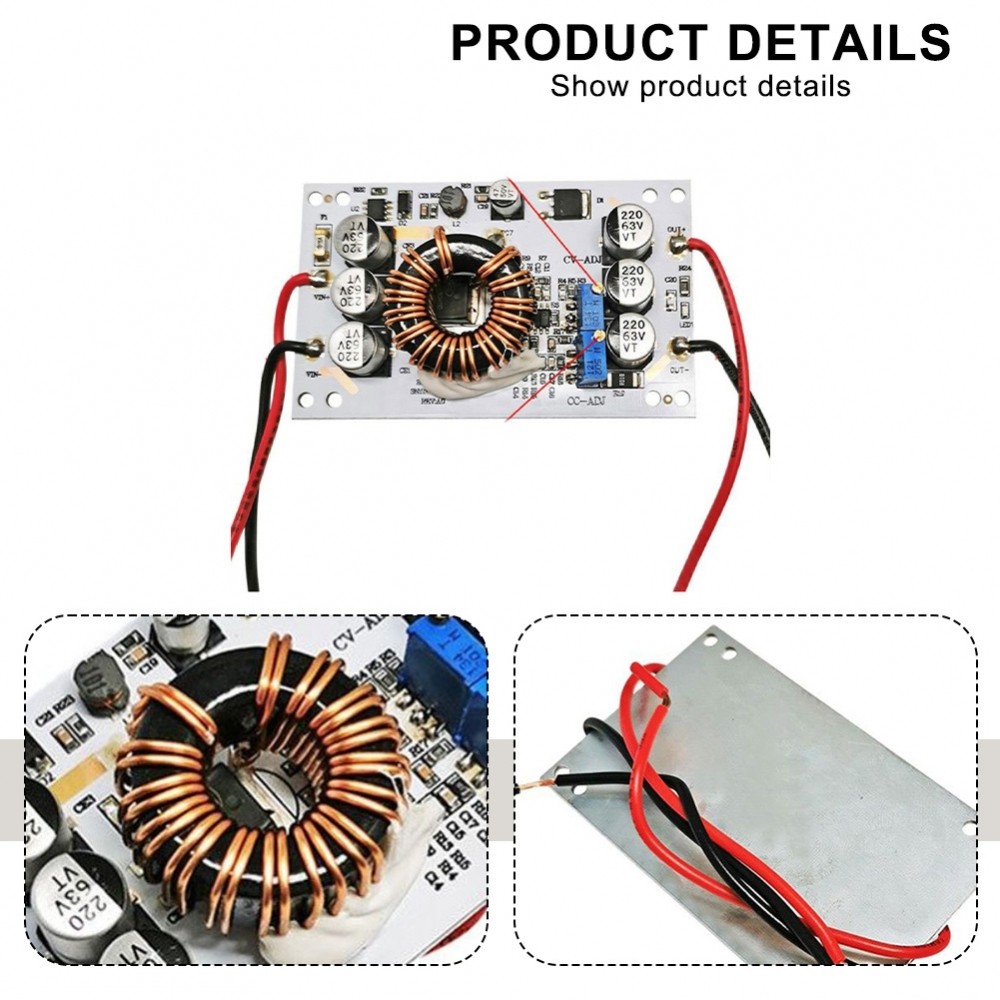 600W Boost Module แรงดันไฟฟ้าเอาต์พุตแบบปรับได้ 12-60V การแปลงที่มี ...