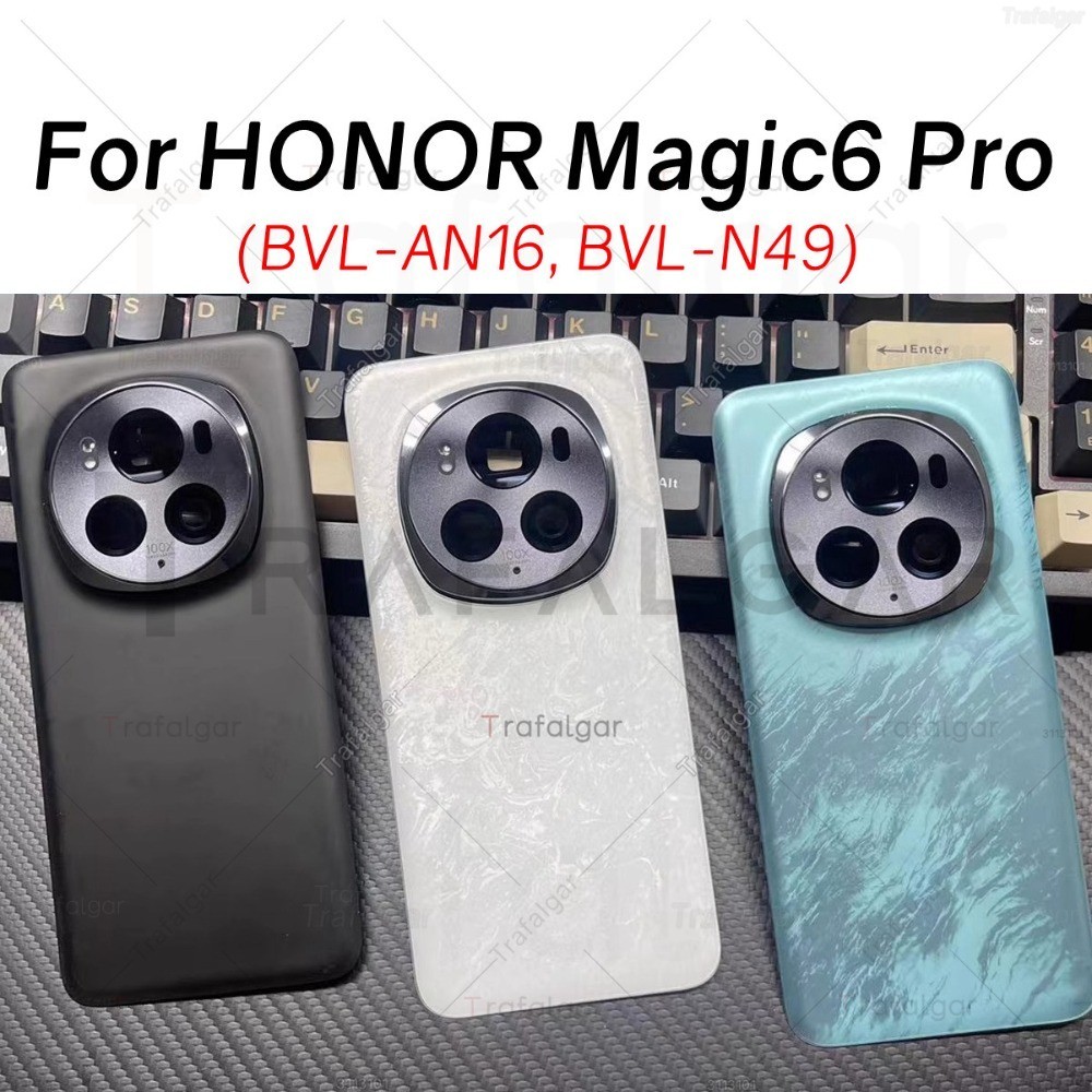 ฝาหลังแบตเตอรี่สําหรับ HONOR Magic6 Pro Magic 6 Pro 5G ด้านหลังแผงประตู ...