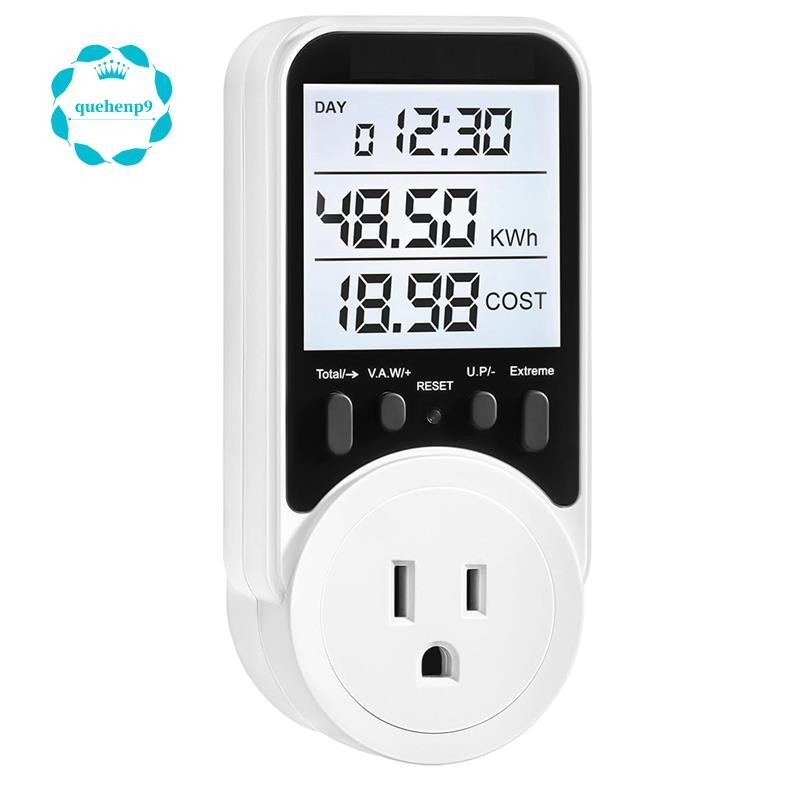 [quehenp9]Watt Meter, Plug-in Socket Power Meter, Wide Range, Backlit ...