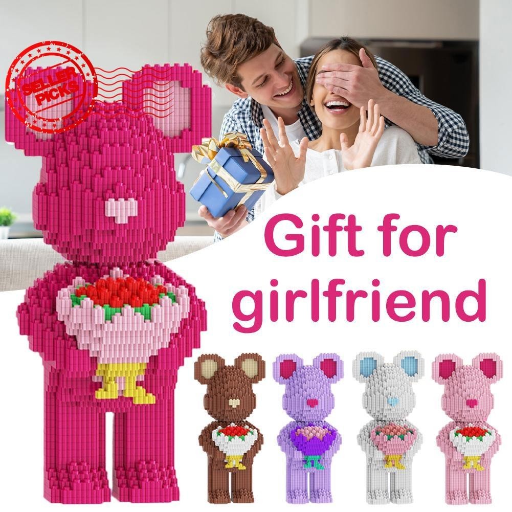 หมีรุนแรง 30 ซม.ขนาดใหญ่ Bearbrick รุ่นดอกไม้อาคารบล็อกของเล่นเพื่อ ...