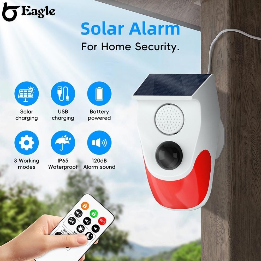 【EAGLE】Infrared Motion Alarm 120dB Siren Sound ABS Plastic Material ...