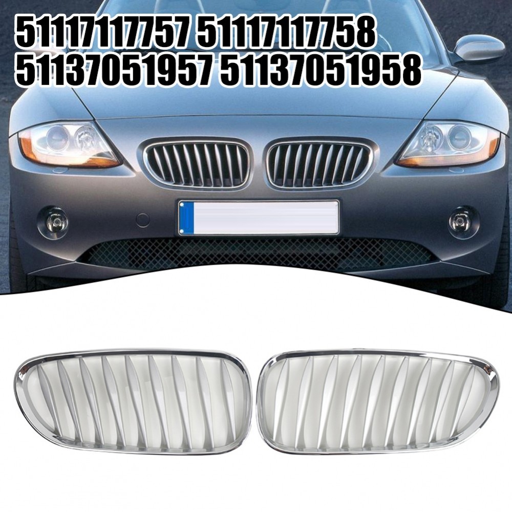 ตะแกรงด้านหน้าชุบสีเงินมีสไตล์สําหรับ BMW Z4 E85 Coupe Convertible ใช้ ...