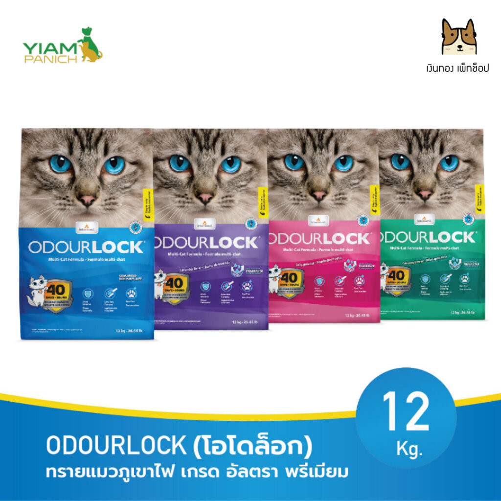 ODOURLOCK (โอโดล็อก) ทรายแมวภูเขาไฟ เกรด อัลตรา พรีเมียม ขนาด12kg ...