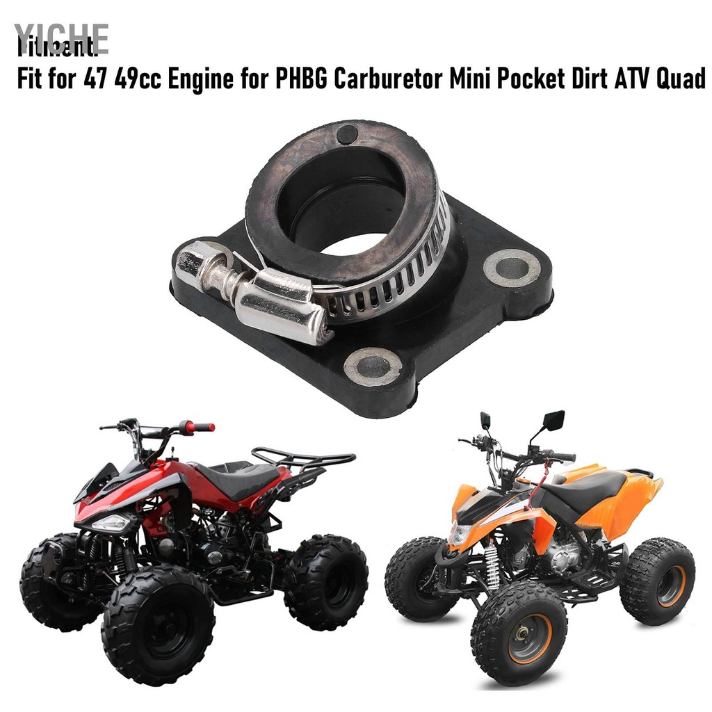 YiChe 4 รู Manifold คาร์บูเรเตอร์ Boot Fit สำหรับ 47 49cc เครื่องยนต์สำหรับ PHBG Carb Mini ...
