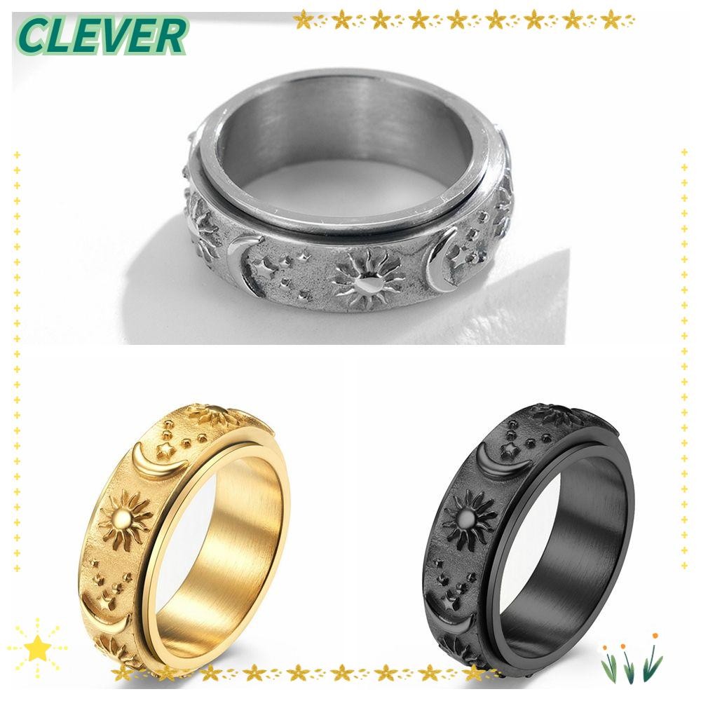 Clever ความวิตกกังวลแหวนผู้ชายผู้หญิงเครื่องประดับโบฮีเมีย Spinner Anti ...