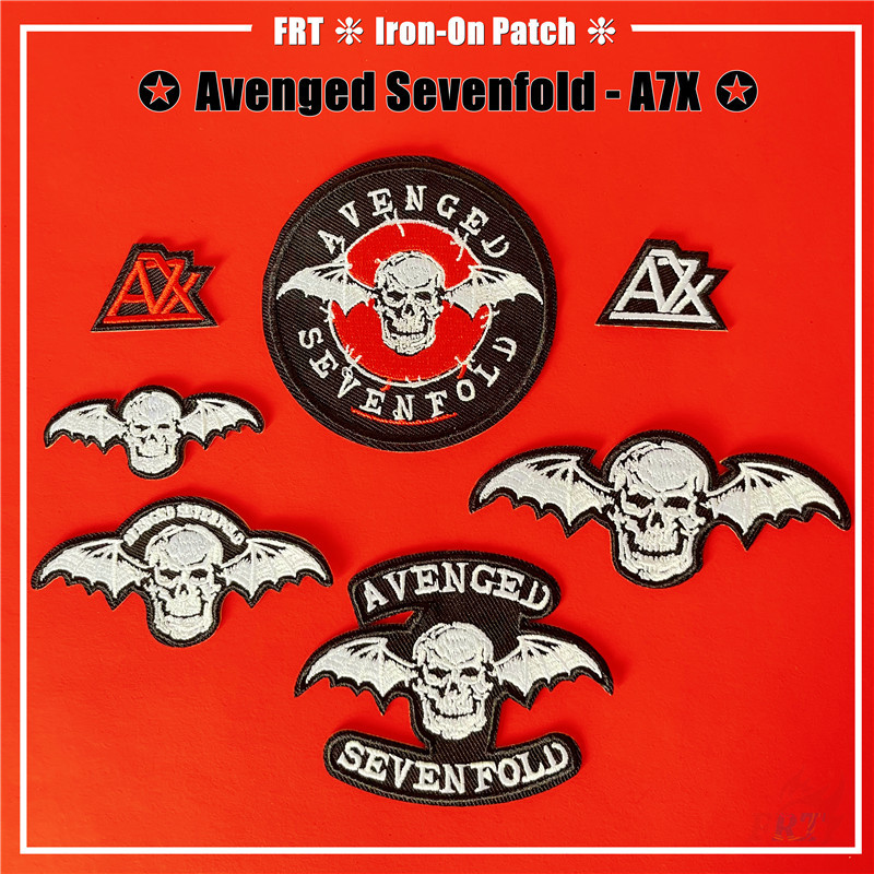 ☸ Avenged Sevenfold - A7X Iron-On Patch ☸ 1 ชิ้น Rock Band Skull DIY ...