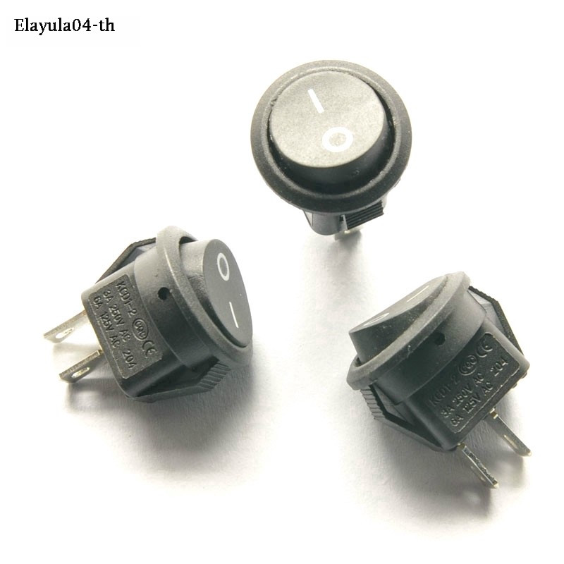 Elayula04 ชุด 10 สวิตช์ไฟ 2 ฐาน 3A / 250V 6A / 125V KCD1 - 204 16.5 มม. ...