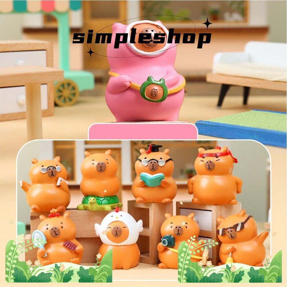 Simple 1/6/8pcs Capybara เครื่องประดับ, Multicolor Action Figures ...