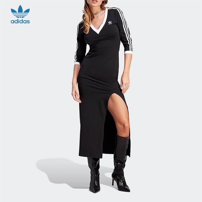 Adidas Originals ชุดสตรีแยก Slim Retro Casual V คอชุดยาว IK0439 ...
