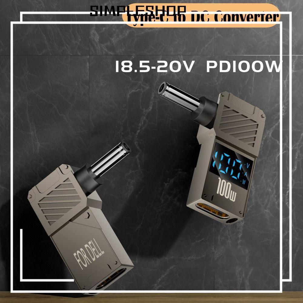 SIMPLESHOP ตัวแปลง USB-C เป็น DC, อะแดปเตอร์ Type-C เป็น DC อัจฉริยะชาร์จเร็ว, จอแสดงผลดิจิตอล ...