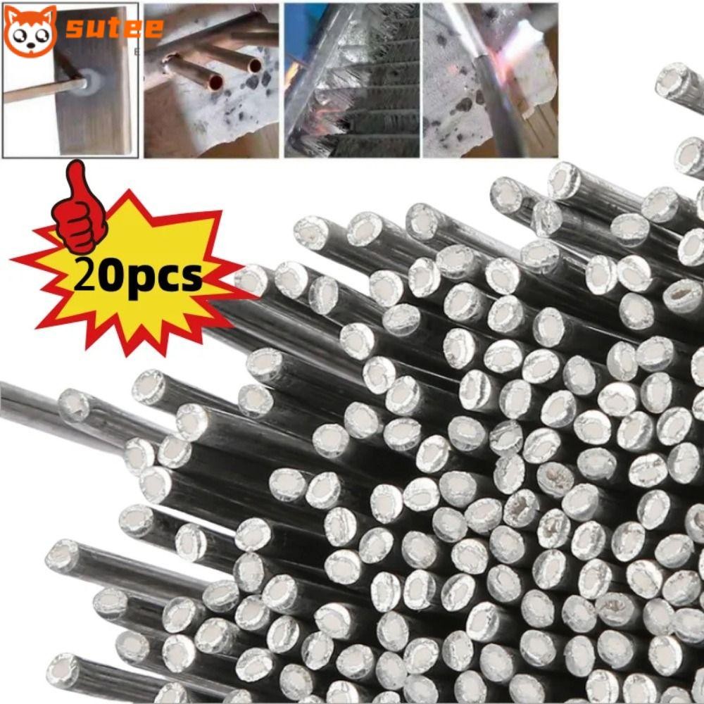 SUTEEE 20 ชิ้นลวดเชื่อมอุณหภูมิต่ํา, 1.6/2.0 มม.อลูมิเนียมอลูมิเนียมแท่งเชื่อม,ซ่อมโลหะมืออาชีพ ...