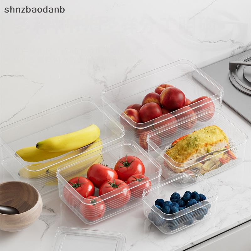[shnzbaodanb] กล่องถนอมอาหารขนาดเล็กตู้เย็นเนื้อแช่แข็งผักสดเก็บกล่องครัวโปร่งใสปิดผนึกกล่องเก็บ ...