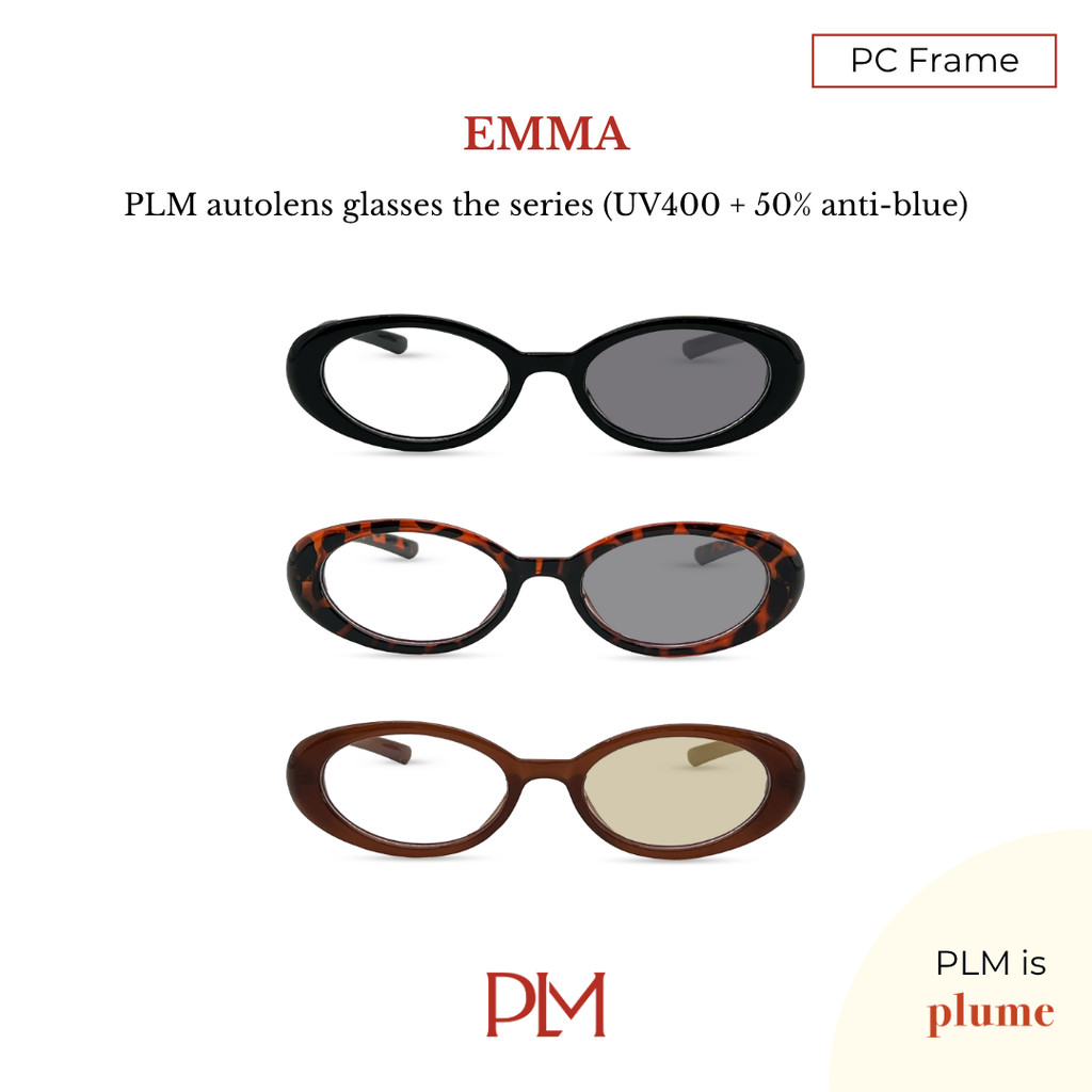 PLM (plume.bkk) แว่นกรองแสงสีฟ้ารุ่น 'Emma' Autolens Glasses | Shopee Thailand