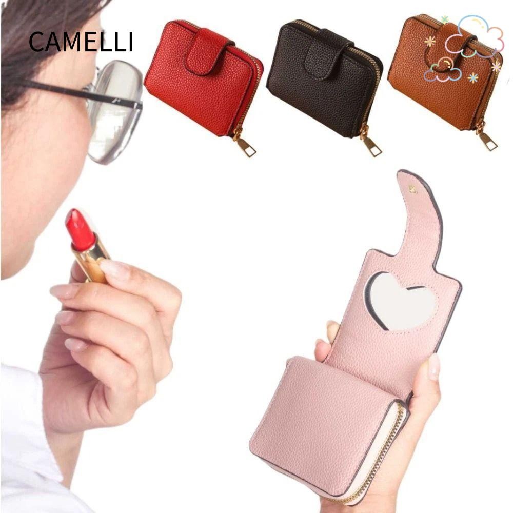 CAMELLI กระเป๋าสตางค์หนัง PU สีทึบ ดีไซน์เกาหลี มีซิปปิด เหมาะสำหรับใช้งานและท่องเที่ยว | Shopee ...