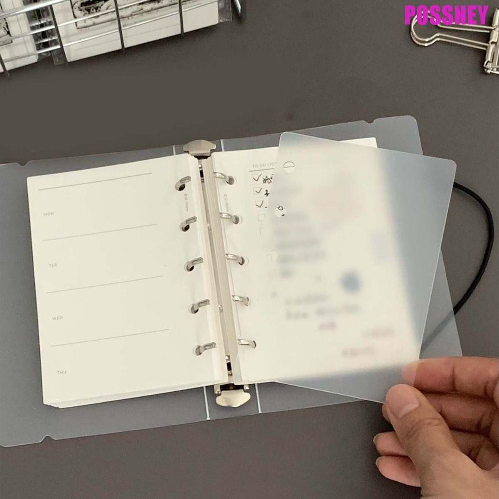 Possney 10 ชิ้นหลวมใบโน้ตบุ๊คกระดาษเติม,โปร่งใส M5 A8 เกลียว Binder Divider หน้าแยก,สะดวก 5 หลุม ...