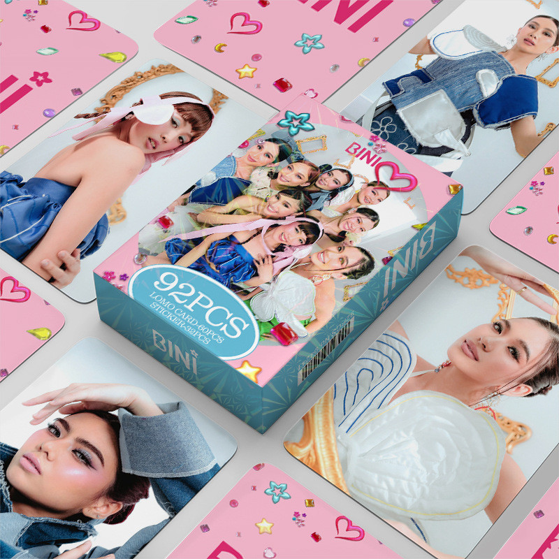 Philippines BINI Photocard Lomo Card Postcard Sticker 92 ชิ้น/กล่อง ...