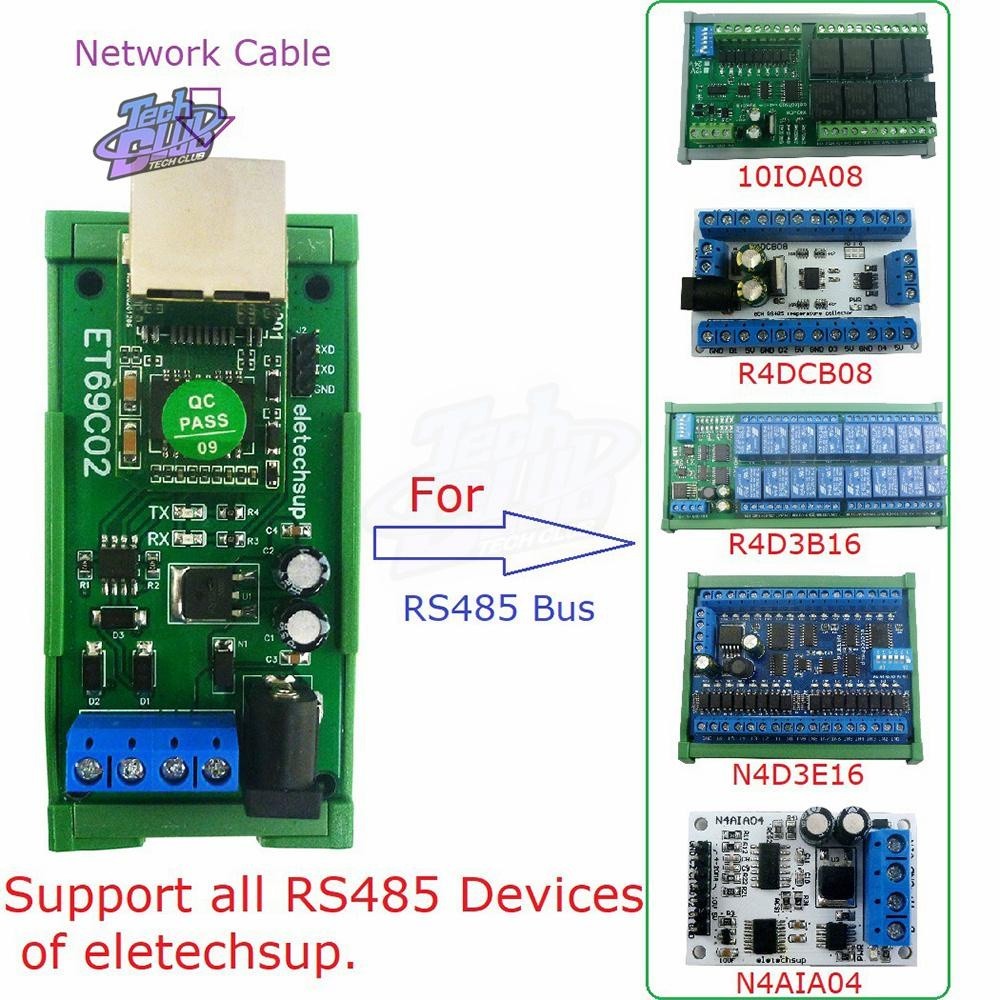 Rs485 Modbus Relay Rtu Tcp To Ethernet Network Udp Tcp Client Server