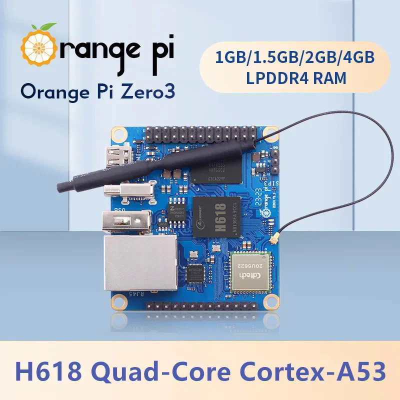 Orange Pi Zero 3 1GB 2GB 4GB RAM DDR4 Allwinner H618 WiFi Bluetooth Mini PC Zero3 Development ...