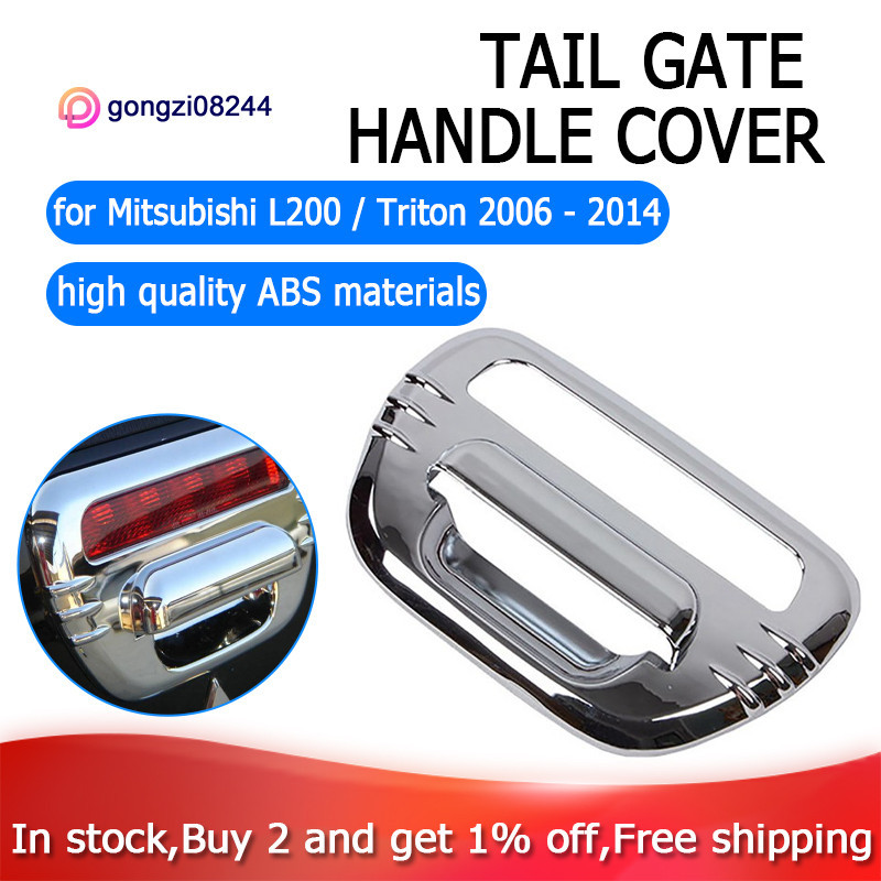 รถ Chrome Tail Gate Tailgate Handle Cover Trims สําหรับ Mitsubishi L200 ...
