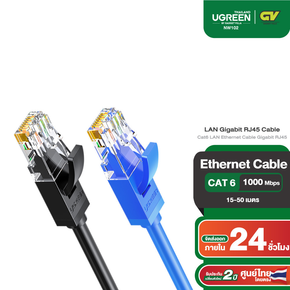 UGREEN รุ่น NW102 สายแลน Cat6 LAN Ethernet Cable Gigabit RJ45 รองรับ ...
