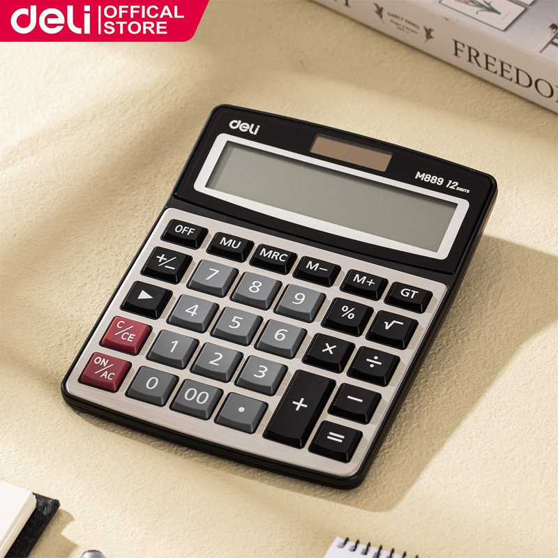 Deli Scientific Calculato 12-Digit Big Display Desktop Calculator EM889 ...