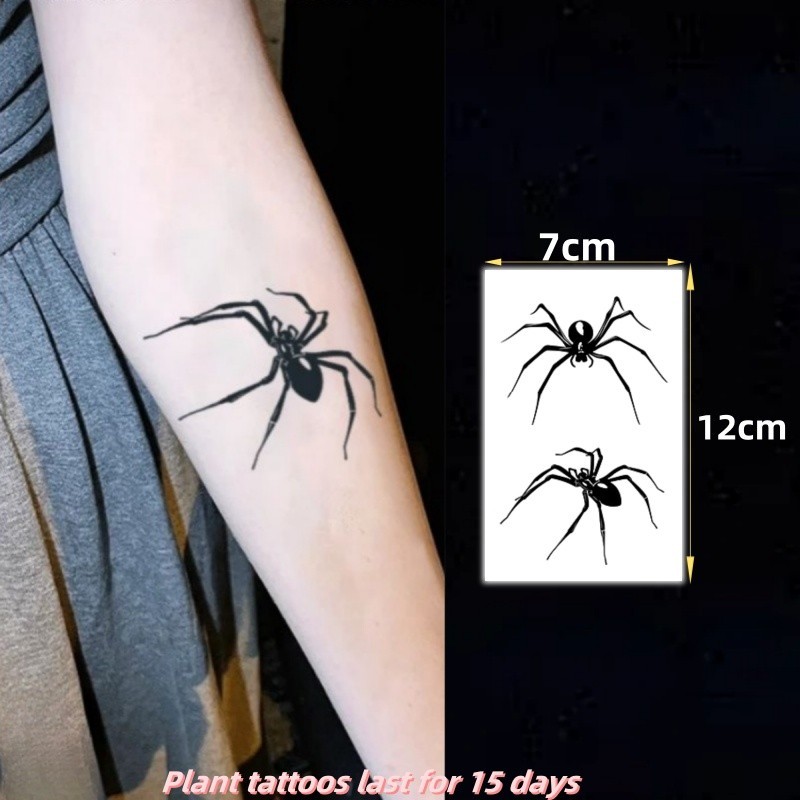Gemini Spider Pattern Tattoo สาวเซ็กซี่แขนพืช Tattoo สติ๊กเกอร์รอยสัก ...
