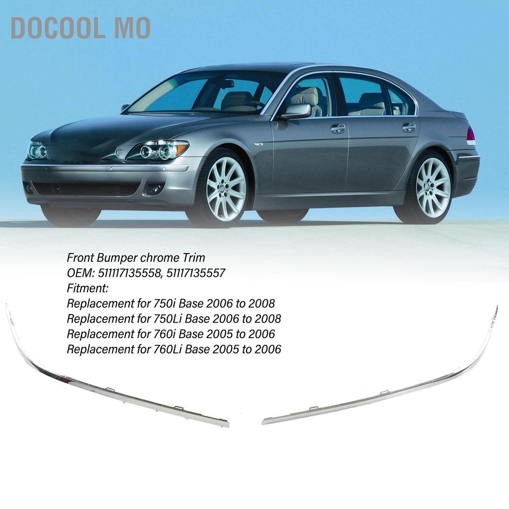 Docool Mo ฝาครอบกันชนด้านหน้า Chrome 51117135558 คู่กันชน Face Bar Trim ...