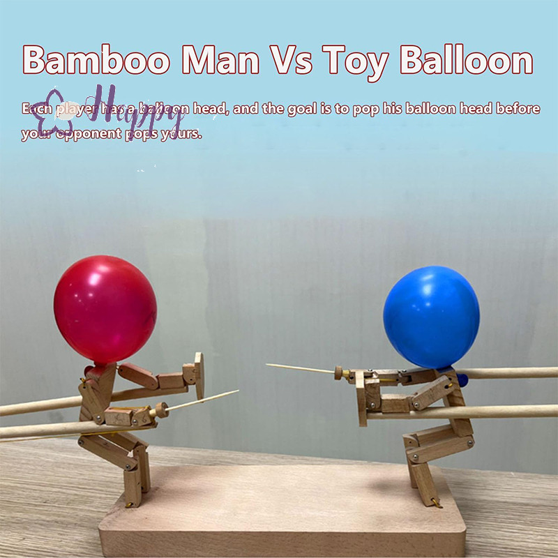 Handmade รั้วหุ่นบอลลูนไม้ไผ่ Man Battle รั้วหุ่นบล็อก Em Pop Em ...