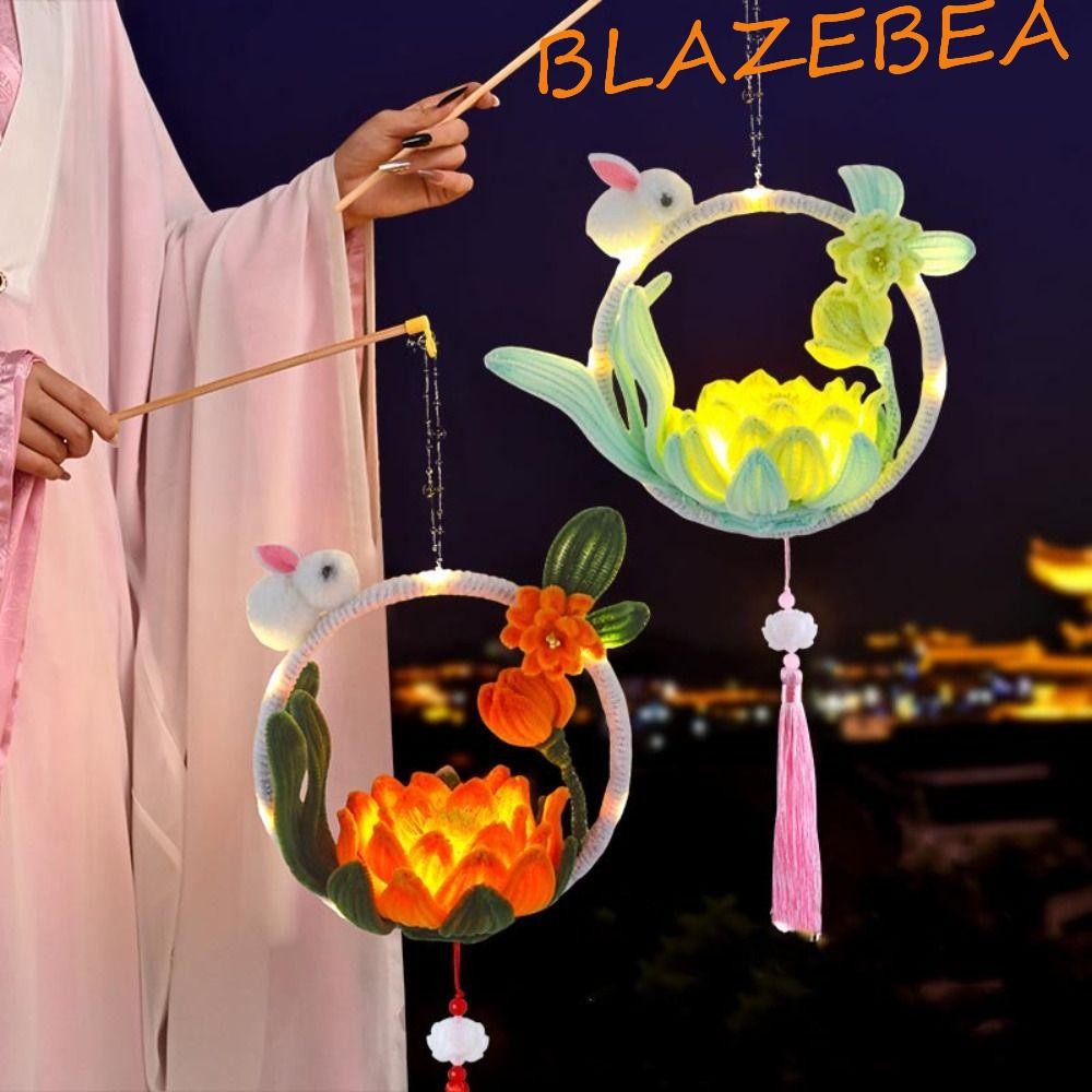 Blazebea โคมไฟกระต่ายมือถือ, DIY วัสดุกระเป๋าไม้เทศกาลกลางฤดูใบไม้ร่วงโคมไฟ DIY, แบบพกพาพร้อมไฟ ...