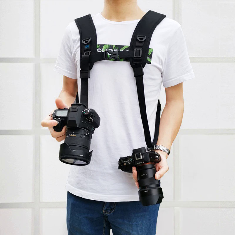 Camera Quick Release Double Shoulder Harness Soft Pad Decompression ...