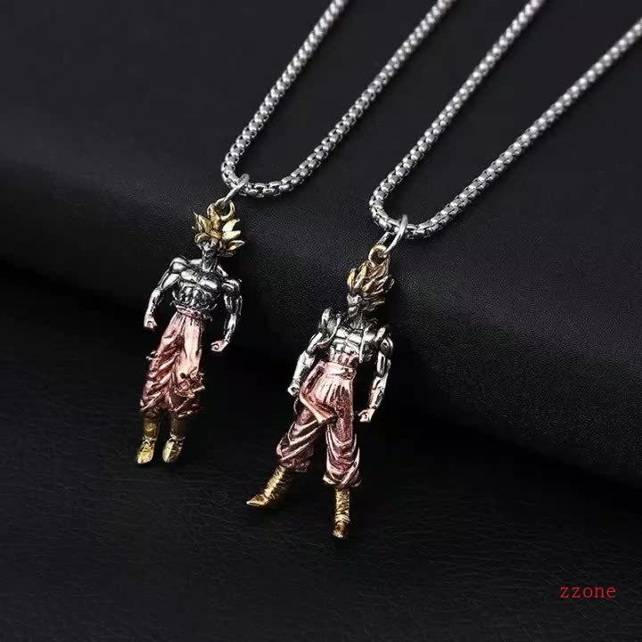 Zzz สร้อยคอสไตล์ฮิปฮอป Dragon Z Super SaiYan Goku Pendent สร้อยคอ ...