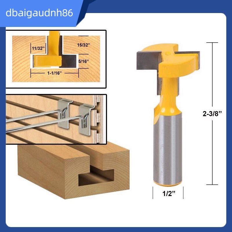READY Stock1/2 นิ้ว Shank Router Bit T-Slot & T-Track Slotting Tenon ...