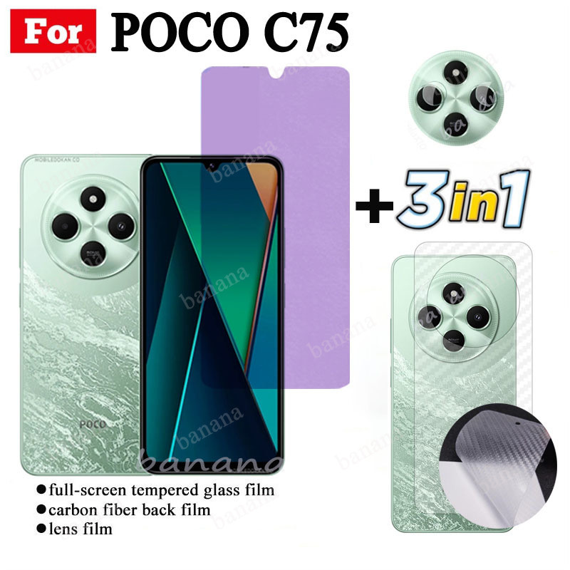 สําหรับ Poco C75 Anti Blue Light Ray กระจกนิรภัย Poco C65 C61 ป้องกัน ...
