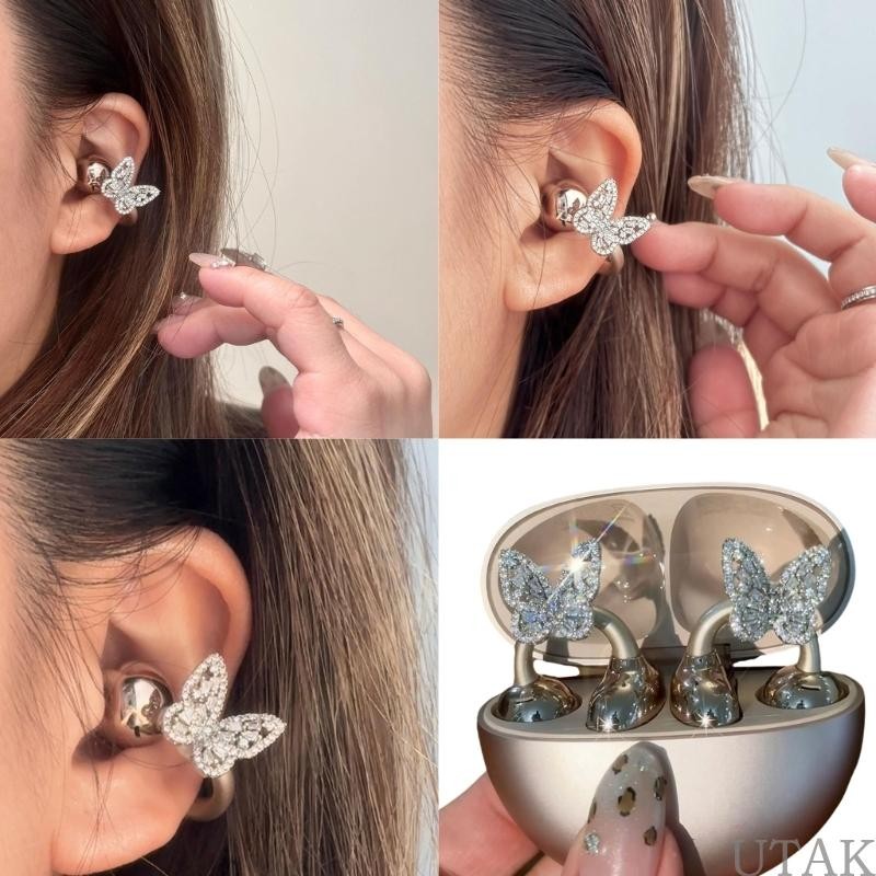 TUAKE Blings Rhinestones อุปกรณ์ประดับสำหรับหูฟังแบบหนีบ สไตล์ไฮไฟ ...
