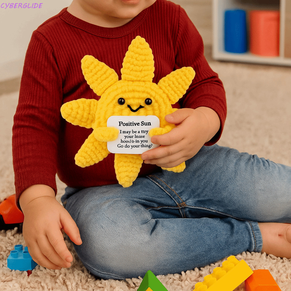 CYBERGLIDE Mini Positive Sunshine Doll, ถักสีเหลืองโครเชต์ Sun Doll ...