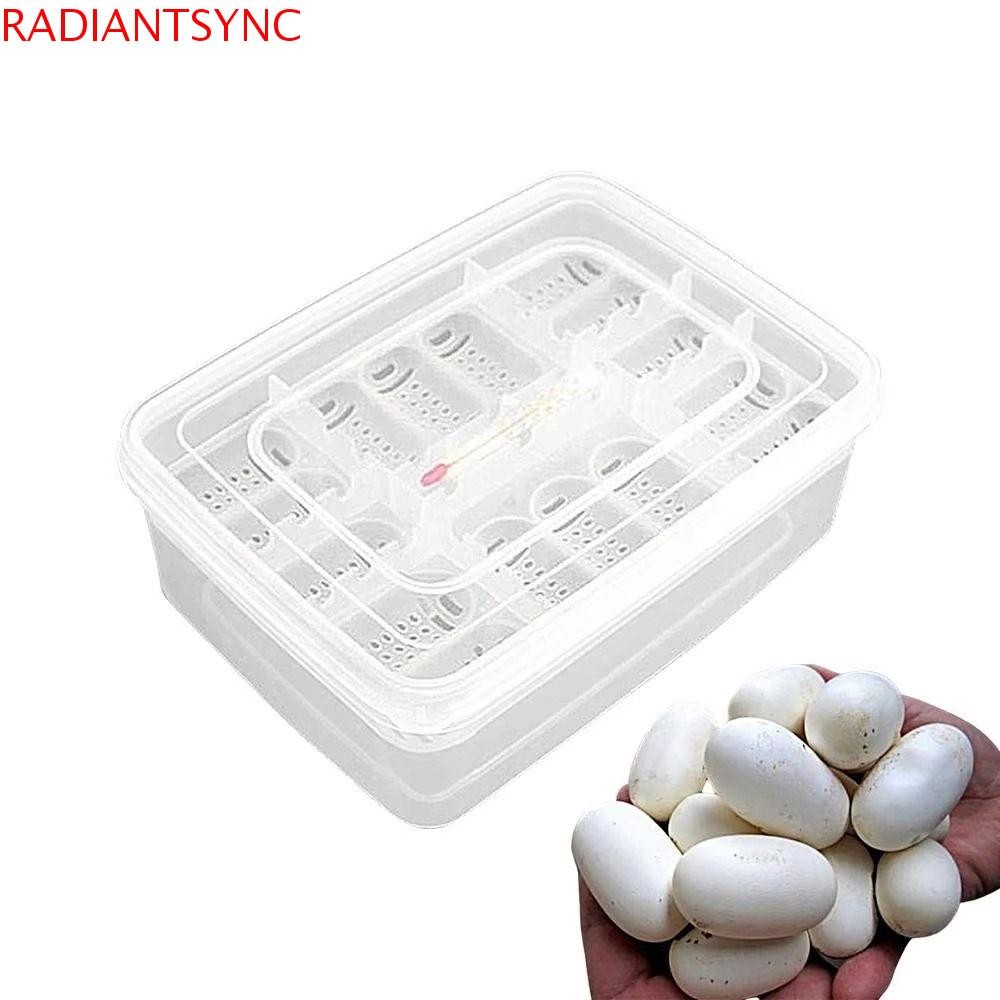 RADIANTSYNC กล่องสัตว์เลื้อยคลาน, 16 กริดโปร่งใสเต่าไข่ Incubator ถาด, ทนทานพร้อมเครื่องวัด ...