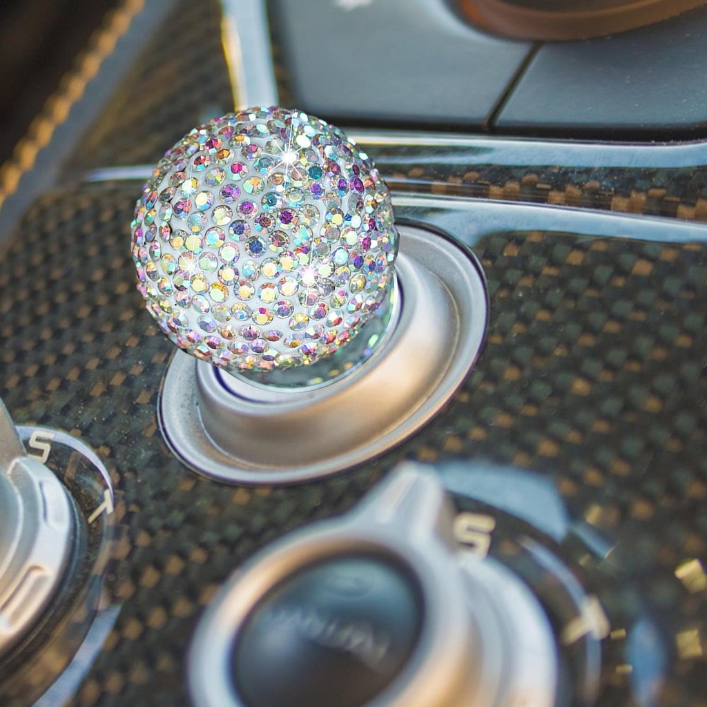 รถเริ่มหยุดปุ่มฝาครอบ Rhinestones Push Start ตกแต่งปุ่มหมวก Key ...