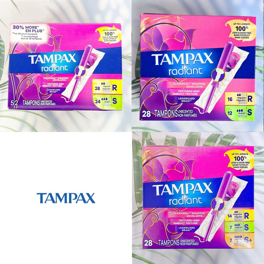 (Tampax®) Radiant Tampons Multipack 28 pieces ผ้าอนามัยแบบสอด เหมาะกับ ...
