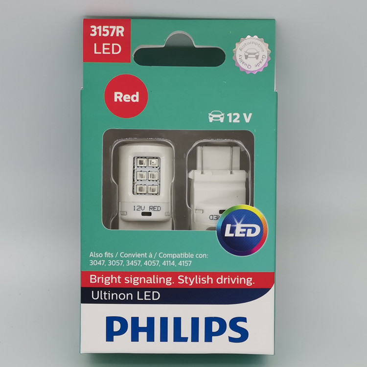 Philips LED 3047 3457 4057 4114 3157 12V P27/7W หลอดเบรกอเมริกัน ...