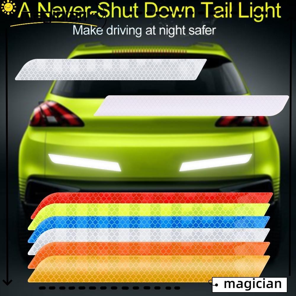 Mag 2PCS รถแถบสะท้อนแสง Decal คําเตือนความปลอดภัย Anti-Collision Auto ...