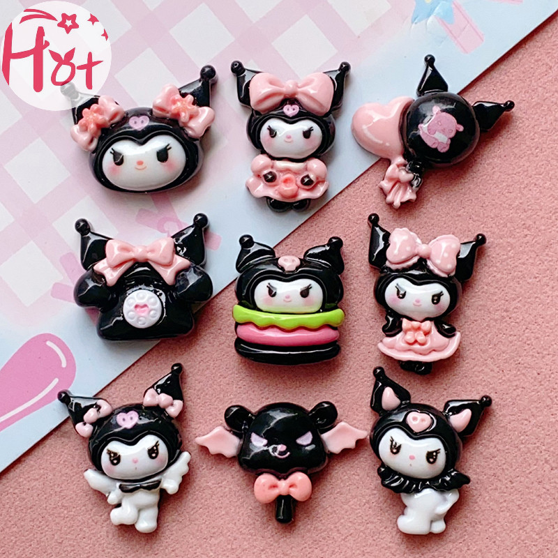 Ge น่ารัก Sanrio สีดํา Kuromi Series พวงกุญแจการ์ตูนเรซิ่น Bowtie ...
