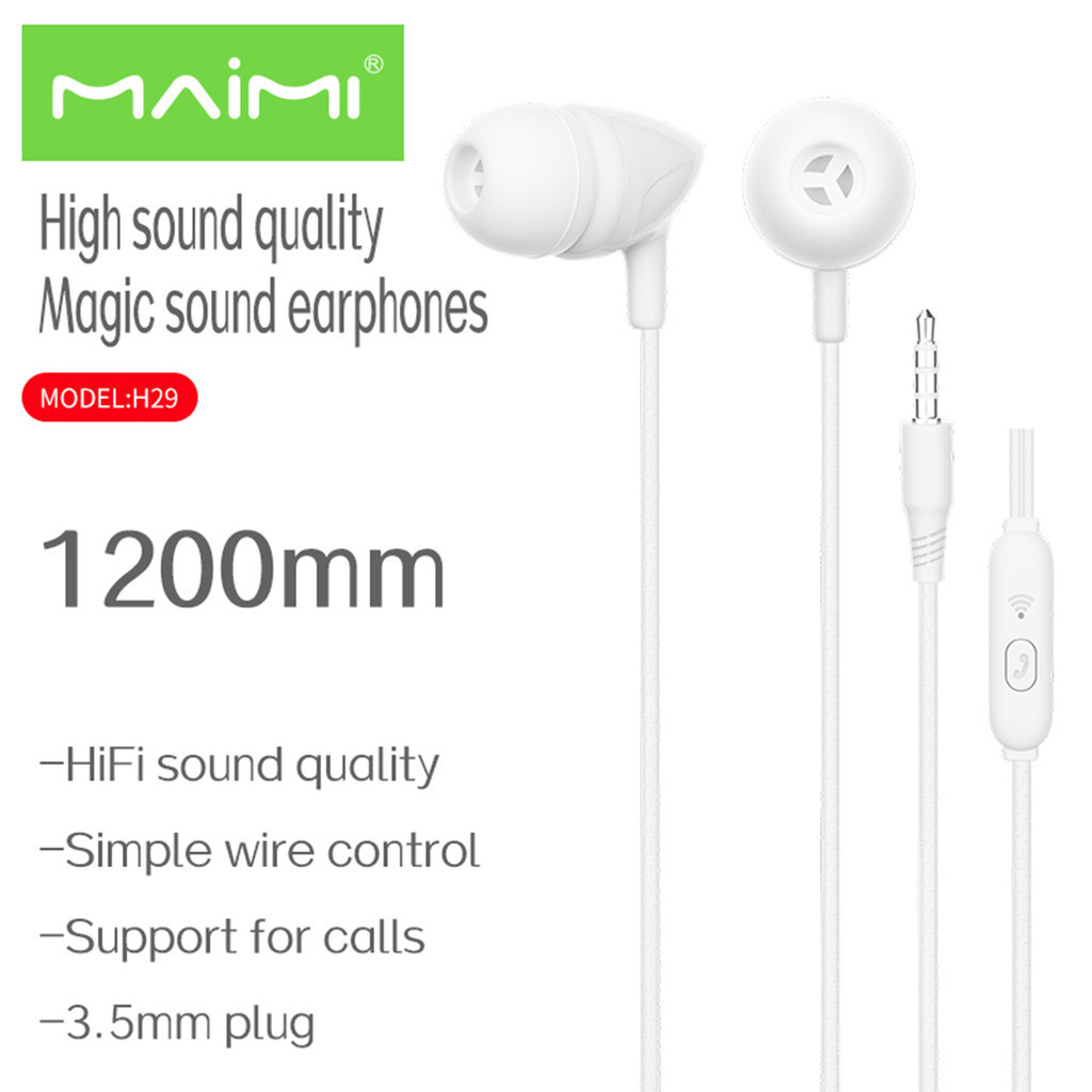 Maimi หูฟัง in ear H29 AUX 3.5 earphone เสียงดี มีไมค์ ปรับเสียง เบส ...