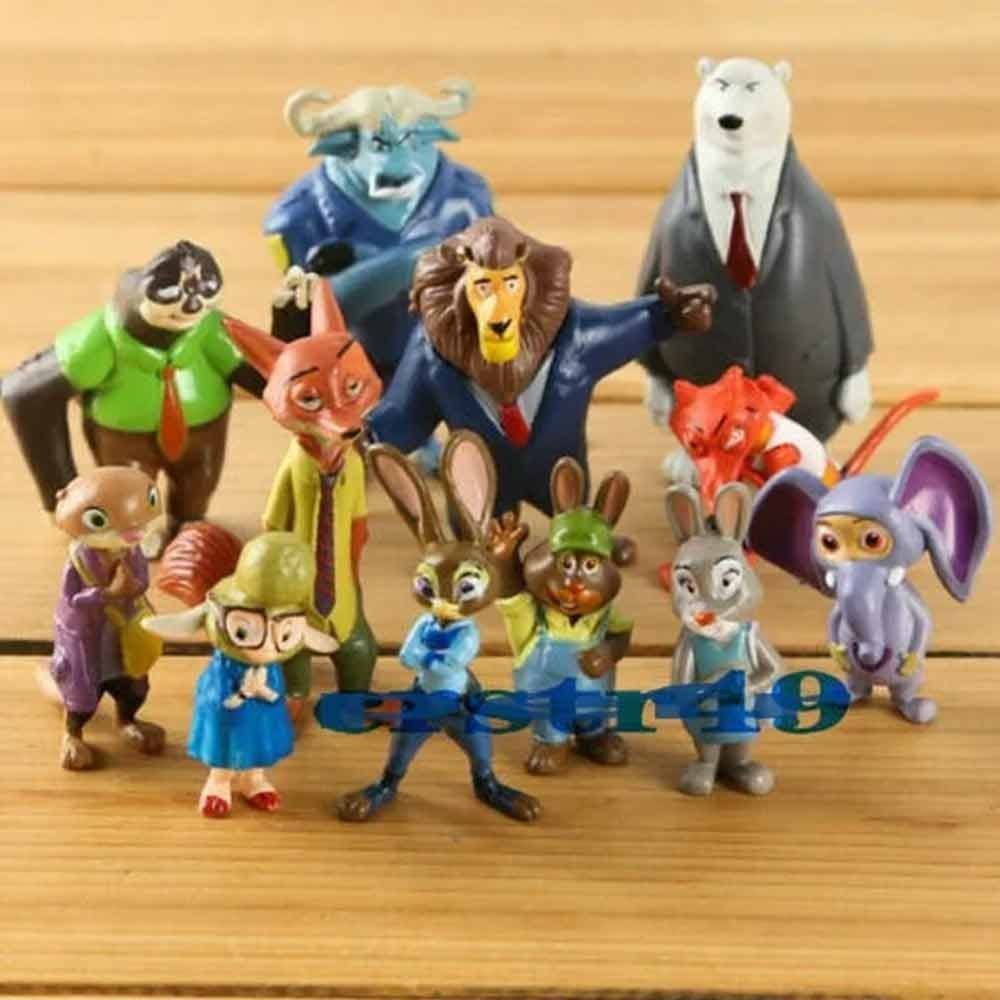 12PCS/SET Disney Zootopia Nick Judy Flash Mini Action Figures PVC Toys ...