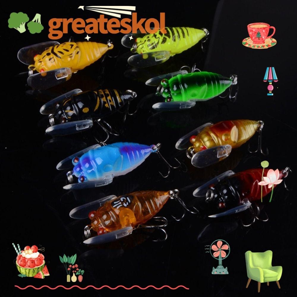 Greateskol Tackle Lures, ABS โลหะ 8 สี Cicada Fishing Lure, 4 ซม./ 6.4g ...
