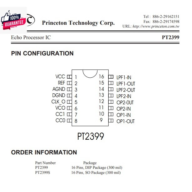 PT2399 Echo Processor IC | Shopee Thailand