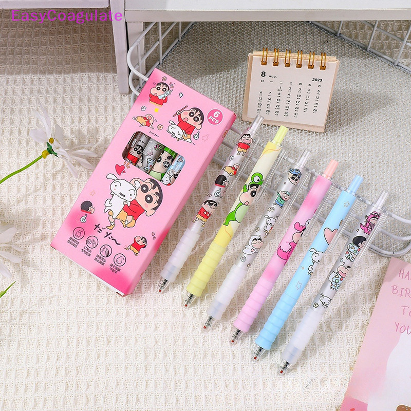 Eas 6 ชิ้นการ์ตูน Crayon Shin-Chan Neutral ปากกา Kawaii อะนิเมะ Wrig ...