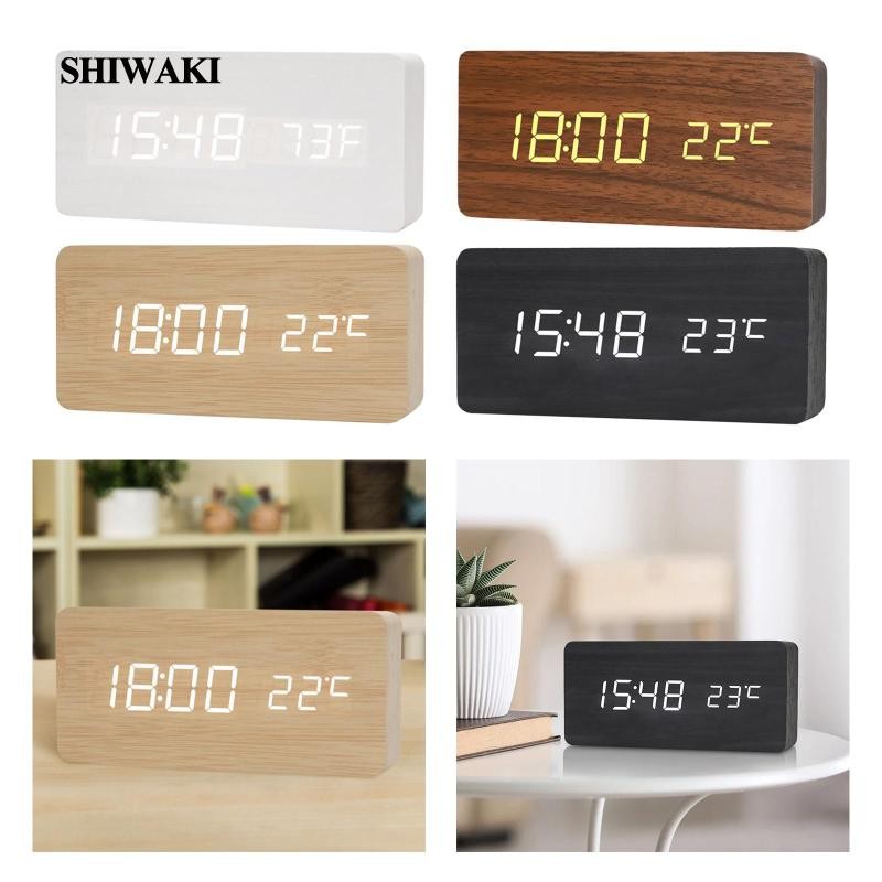[Shiwaki] นาฬิกาปลุกดิจิตอลสมัยใหม่แบตเตอรี่ขับเคลื่อน/การตั้งค่า USB ...