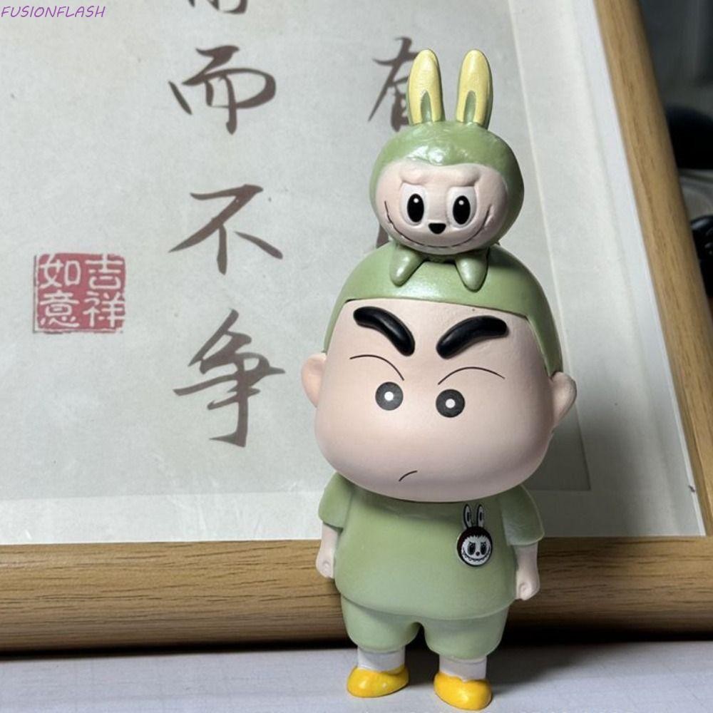 Fusionflash Crayon Shin-Chan Labubu รุ่น, PVC ตุ๊กตาตกแต่งโต๊ะ Labubu ...