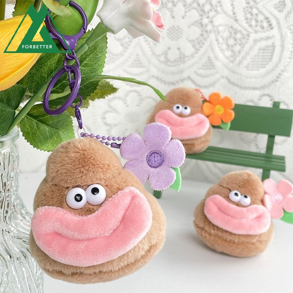 Forbetter Poop พวงกุญแจดอกไม้, ตุ๊กตาน่าเกลียด Fluffy Plush Poop จี้ ...